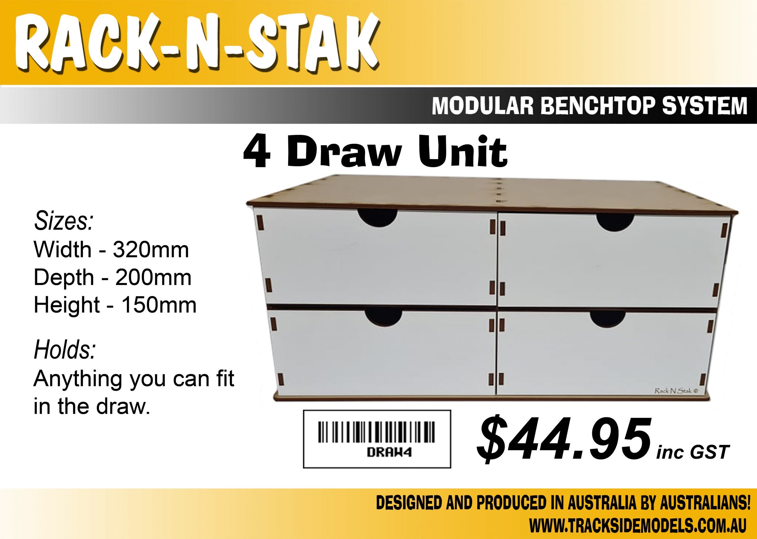 Rack N Stak – 4 Draw Unit – DRAW4 | The Model Emporium Hobby Store ...