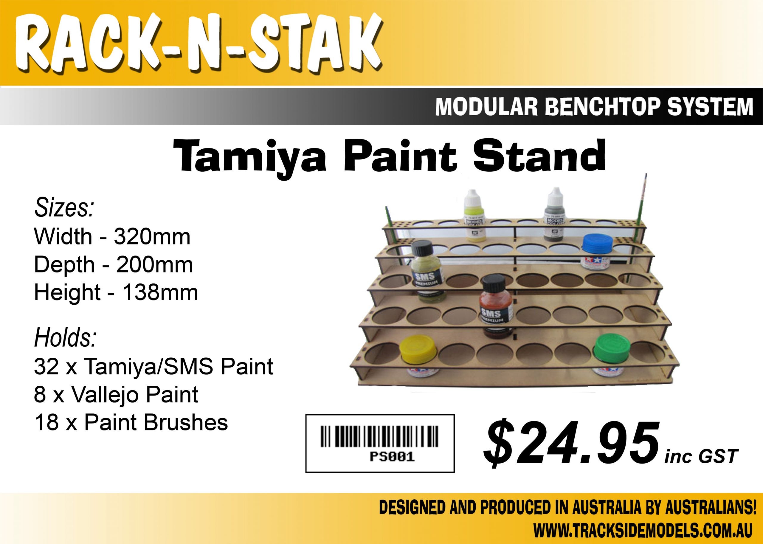 RACK N STAK – TAMIYA / SMS PAINT STAND – PS001 | The Model Emporium ...
