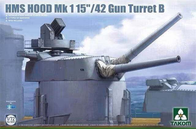 Takom 1/72 HMS Hood 15"/42 Mk1 Gun Turret B Plastic Model Kit Item No.: TK5020 | The Model ...