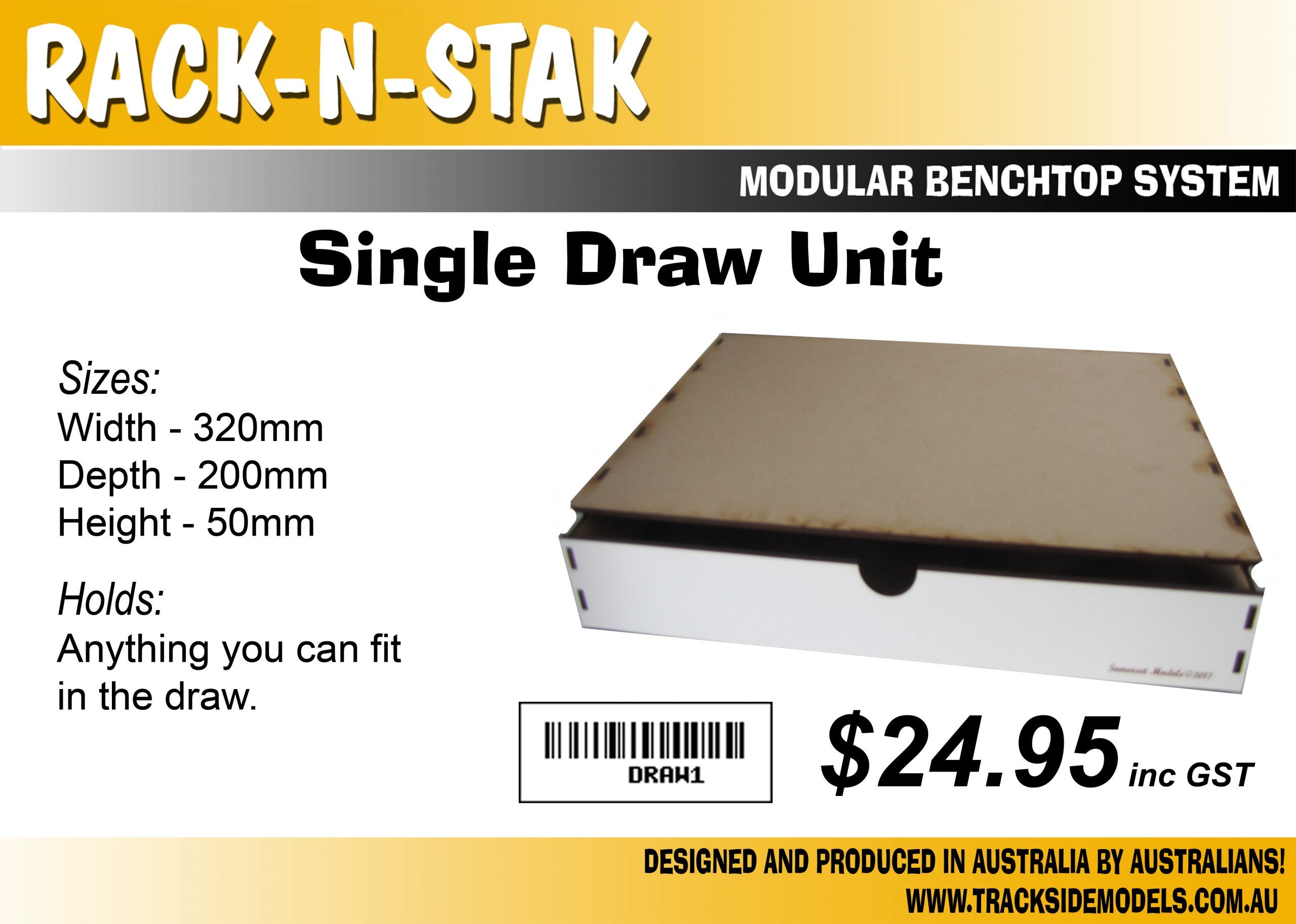 RACK N STAK – SINGLE DRAW UNIT – DRAW1 | The Model Emporium Hobby Store ...
